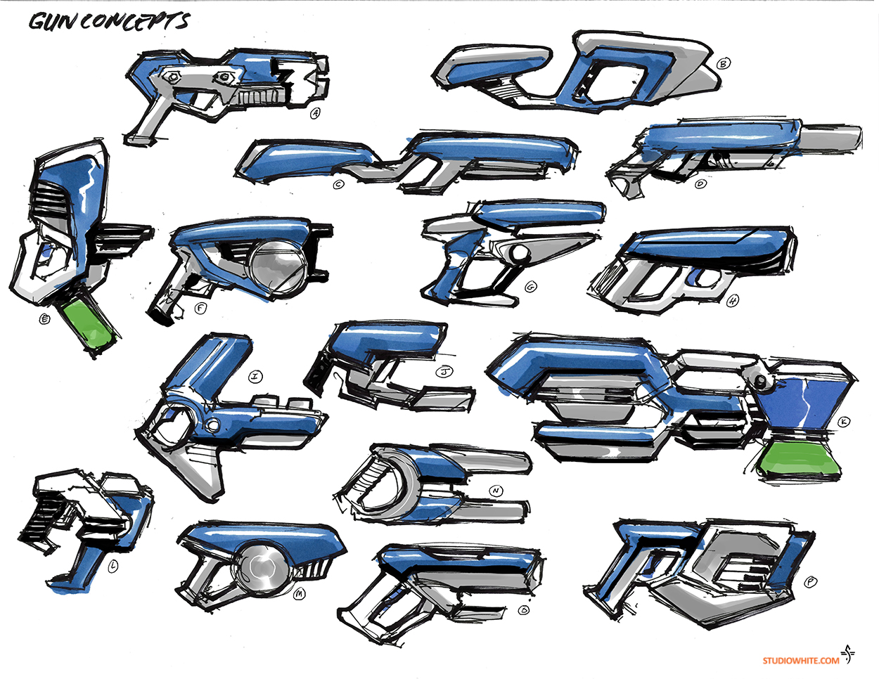 WEAPONS – STUDIOWHITE VISUALS- Concept Art & Storyboards